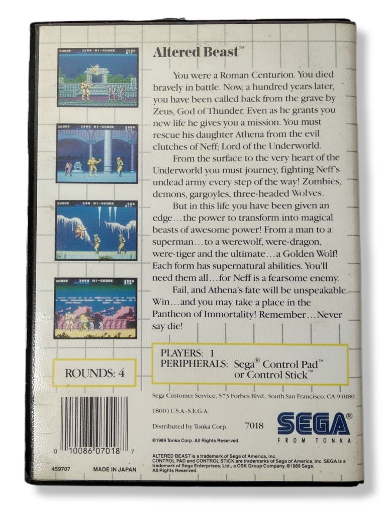 Jogo Altered Beast - Master System - Sebo dos Games - Games Antigos e ...