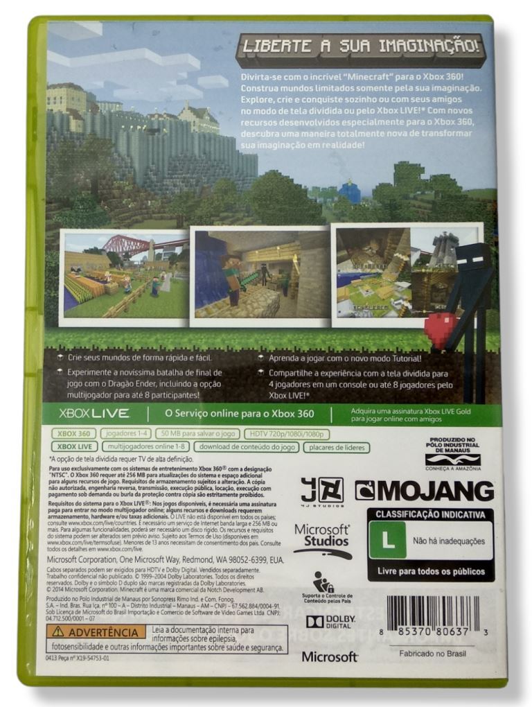 Jogo Minecraft Original - Xbox 360 - Sebo dos Games - Games Antigos e ...