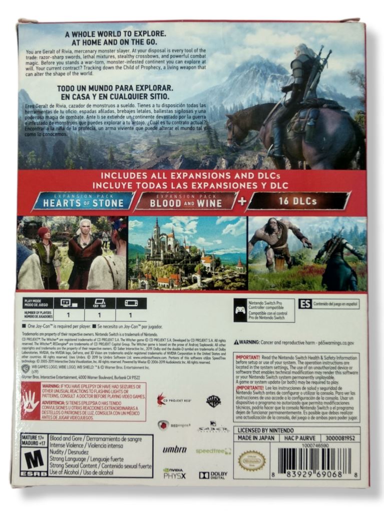 Jogo The Witcher Wild Hunt Complete Edition - Switch - Sebo dos Games ...