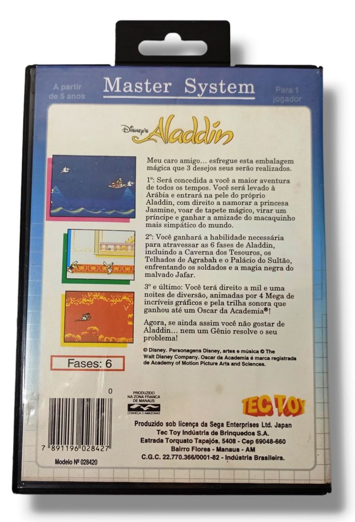 Jogo Aladdin - Master System - Sebo dos Games - Games Antigos e Usados ...