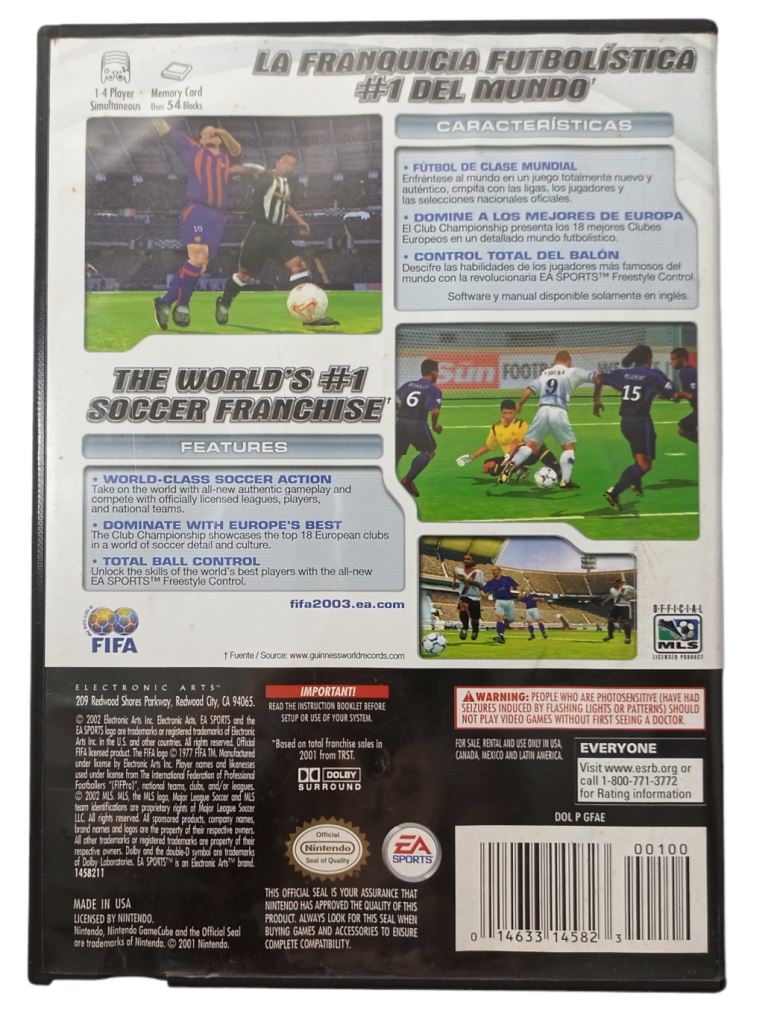 Jogo Fifa Soccer 2003 Original - GC - Sebo dos Games - Games Antigos e ...