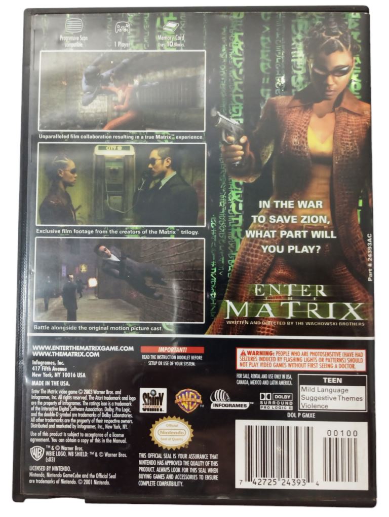 Jogo Enter the Matrix Original - GC - Sebo dos Games - Games Antigos e ...
