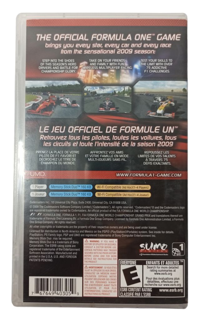 Jogo Formula 1 2009 Original - PSP - Sebo dos Games - Games Antigos e ...