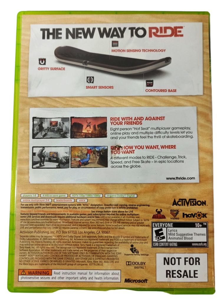 Jogo Tony Hawk Ride Original - Xbox 360 - Sebo dos Games - Games ...