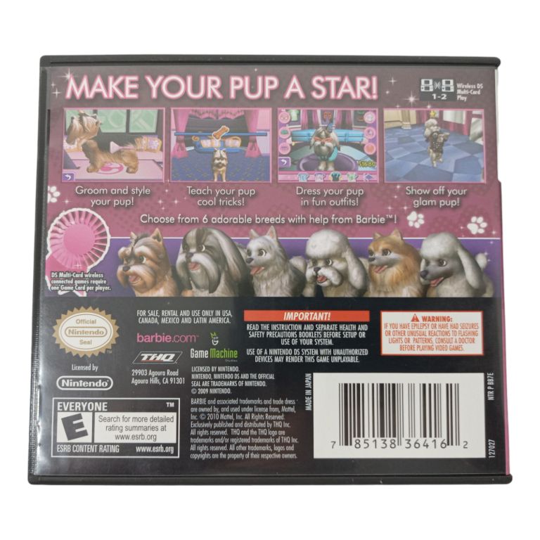 Jogo Barbie Groom and Glam Pups Original - DS - Sebo dos Games - Games ...