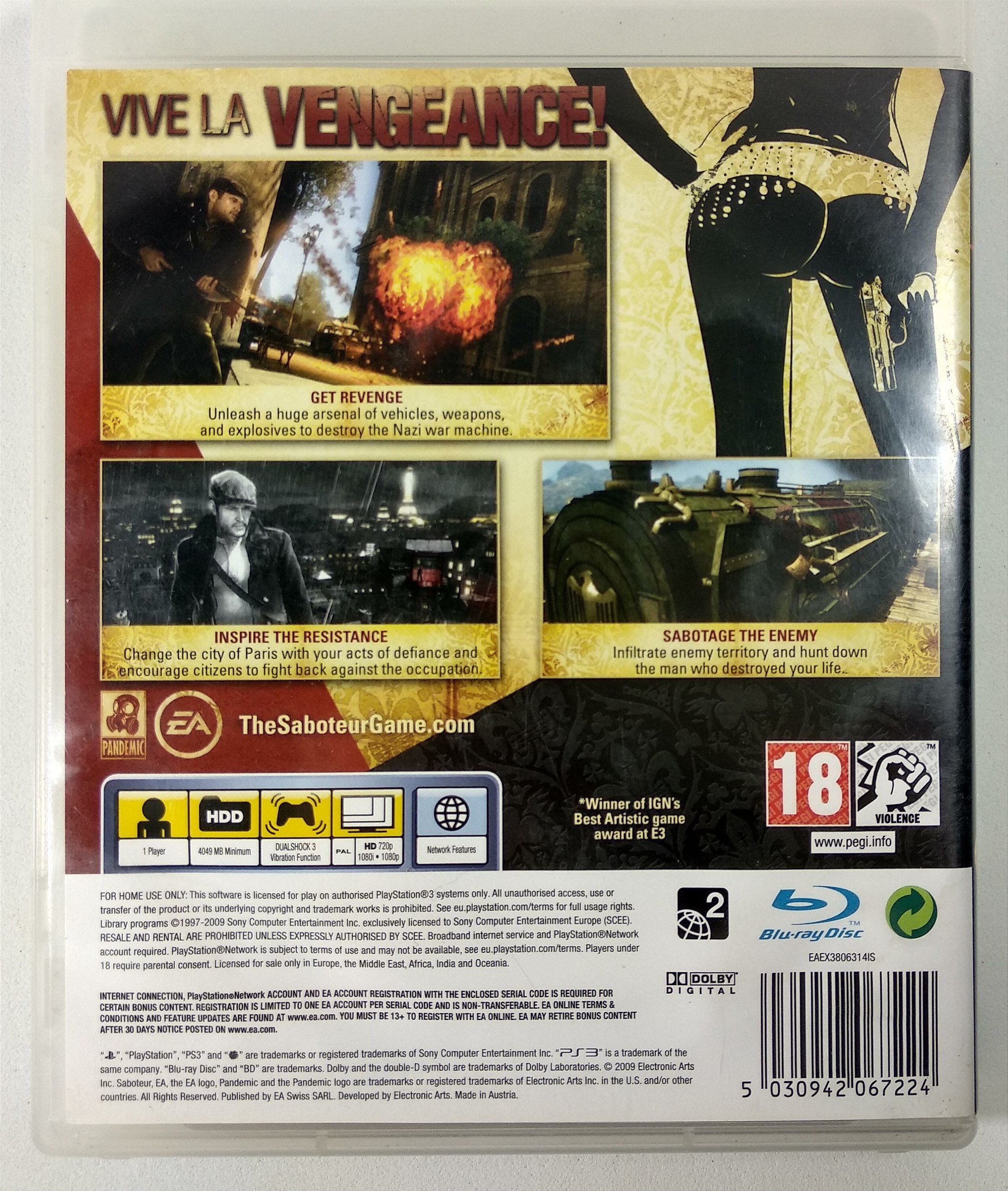 The Saboteur - PS3 - Sebo dos Games - Games Antigos e Usados dos Atari ...