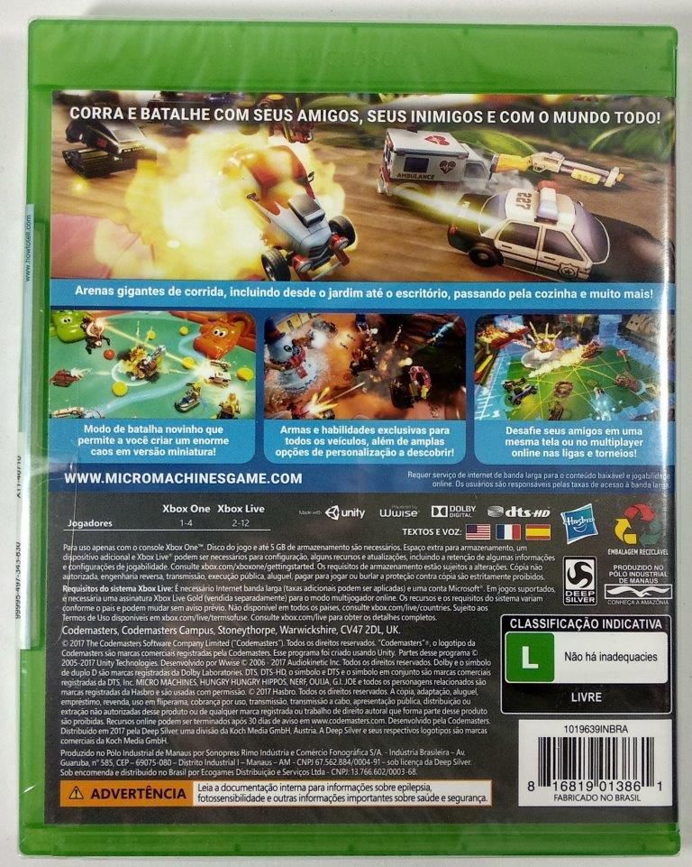 Jogo Micro Machines World Series (Lacrado) - Xbox One - Sebo dos Games ...