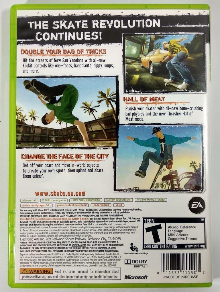 Skate 2 - Xbox 360 - Sebo dos Games - Games Antigos e Usados dos Atari ...
