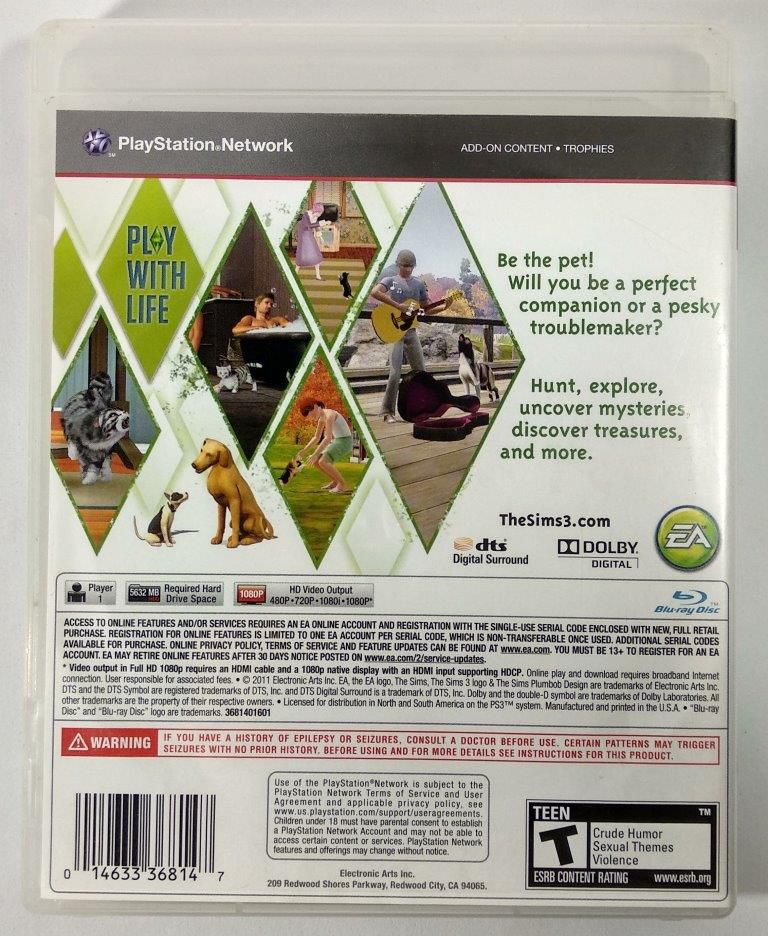 Jogo The Sims 3 Pets - PS3 - Sebo dos Games - Games Antigos e Usados ...