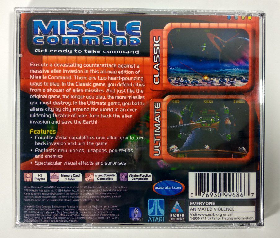 Missile Command Original - PS1 ONE - Sebo dos Games - Games Antigos e ...