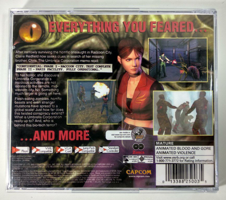 Resident Evil Code: Veronica [REPLICA] - Dreamcast - Sebo dos Games ...