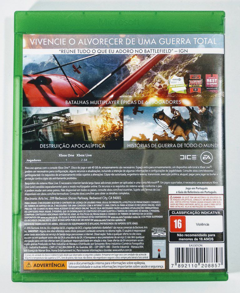 Jogo Battlefield 1 - Xbox One - Sebo dos Games - Games Antigos e Usados ...