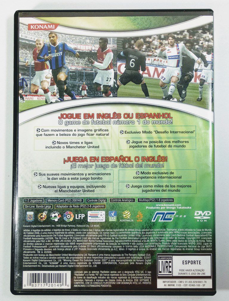 Winning Eleven Pro Evolution Soccer 2007 Original - PS2 - Sebo dos ...