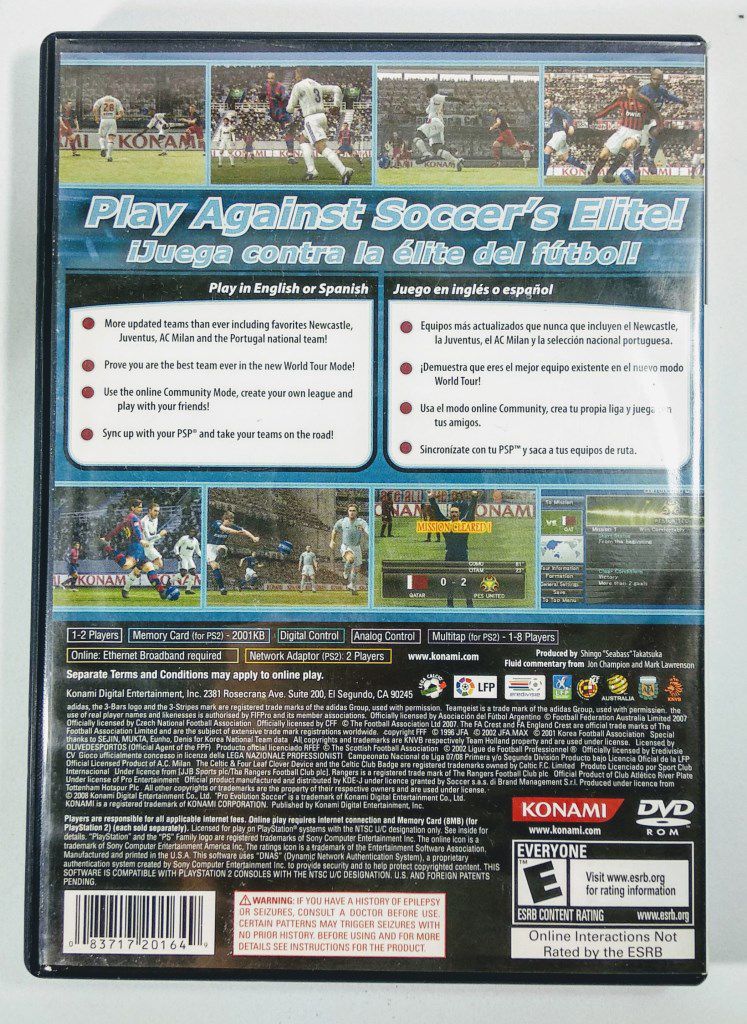 Jogo PES Pro Evolution Soccer 2008 Original - PS2 - Sebo dos Games ...