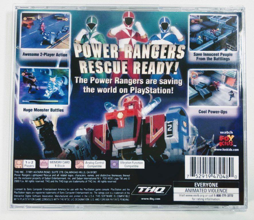 Power Rangers Lightspeed Rescue [REPLICA] - PS1 ONE - Sebo dos Games ...