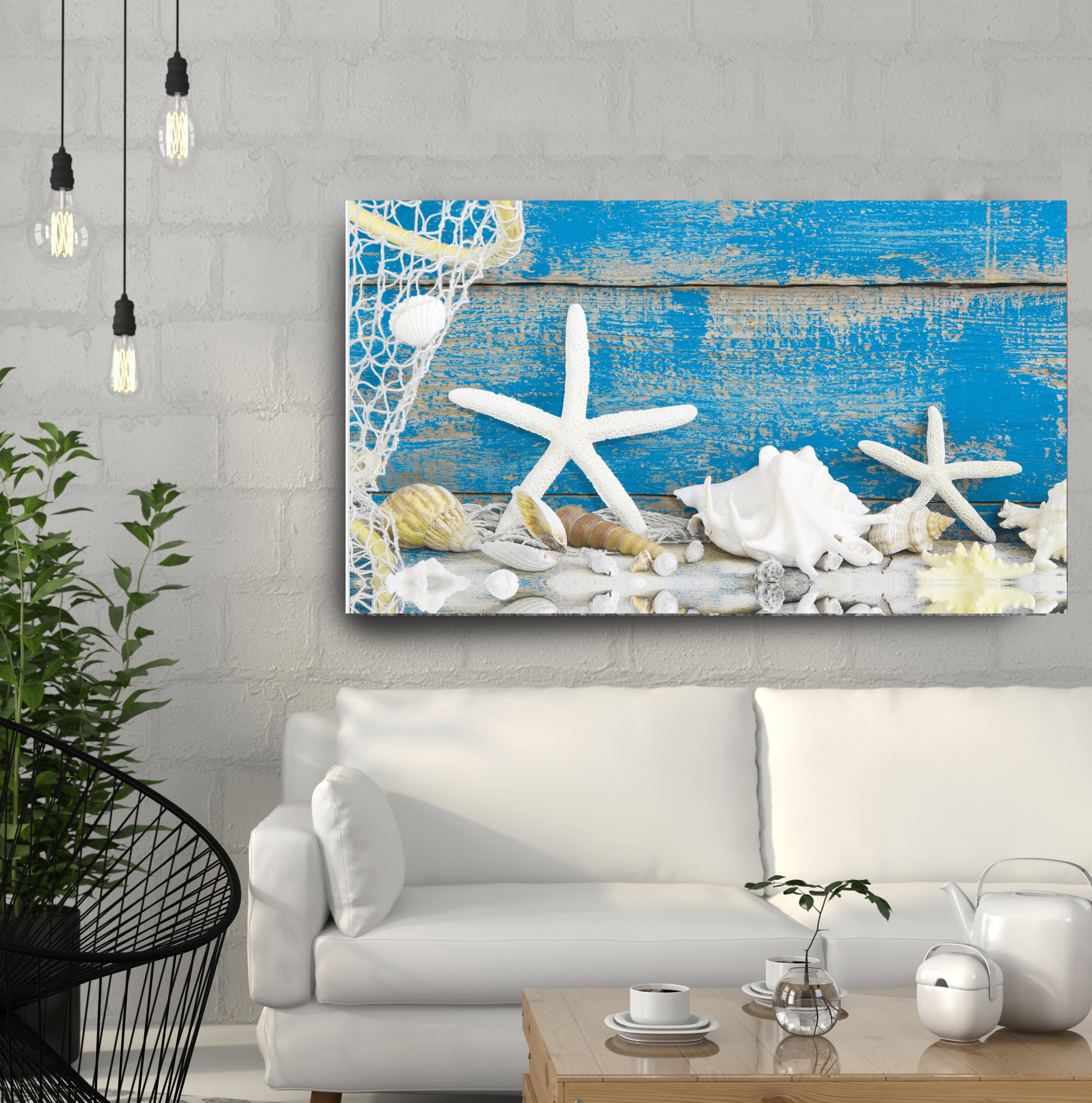 Quadro Casa de Praia, Nautico, Estrela do Mar, Conchas, Bóia - Atelier ...