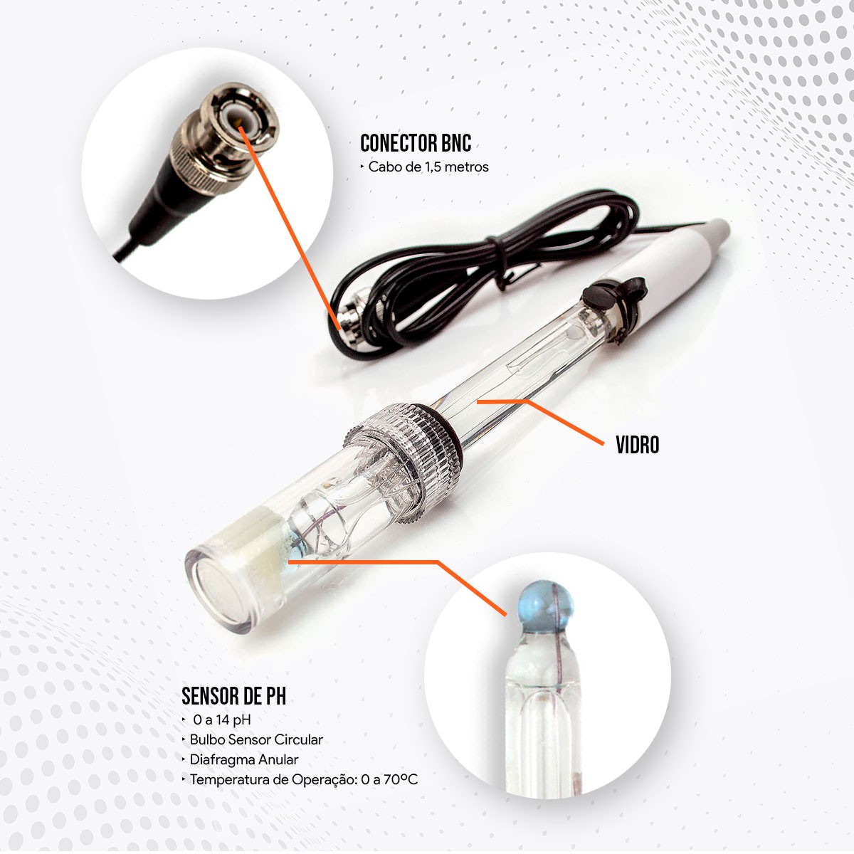 Eletrodo de pH em Vidro 0 a 14 pH - Impac Loja Virtual | Instrumentos ...