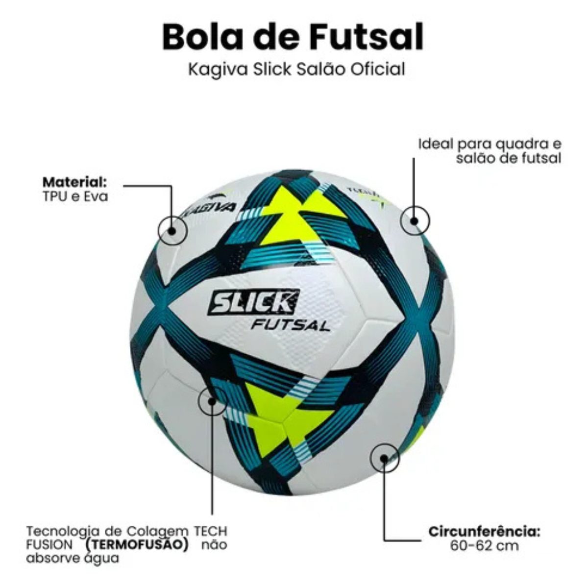 Bola Kagiva Slick Tech Fusion Futsal - Reino Store