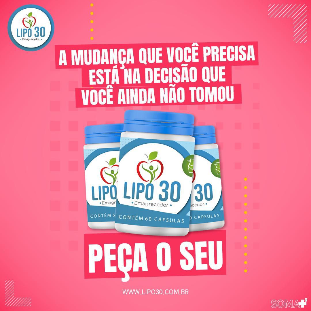 1 - Lipo 30 - 60 Cápsulas - Fit em 30 - Suplementos e Vitaminas