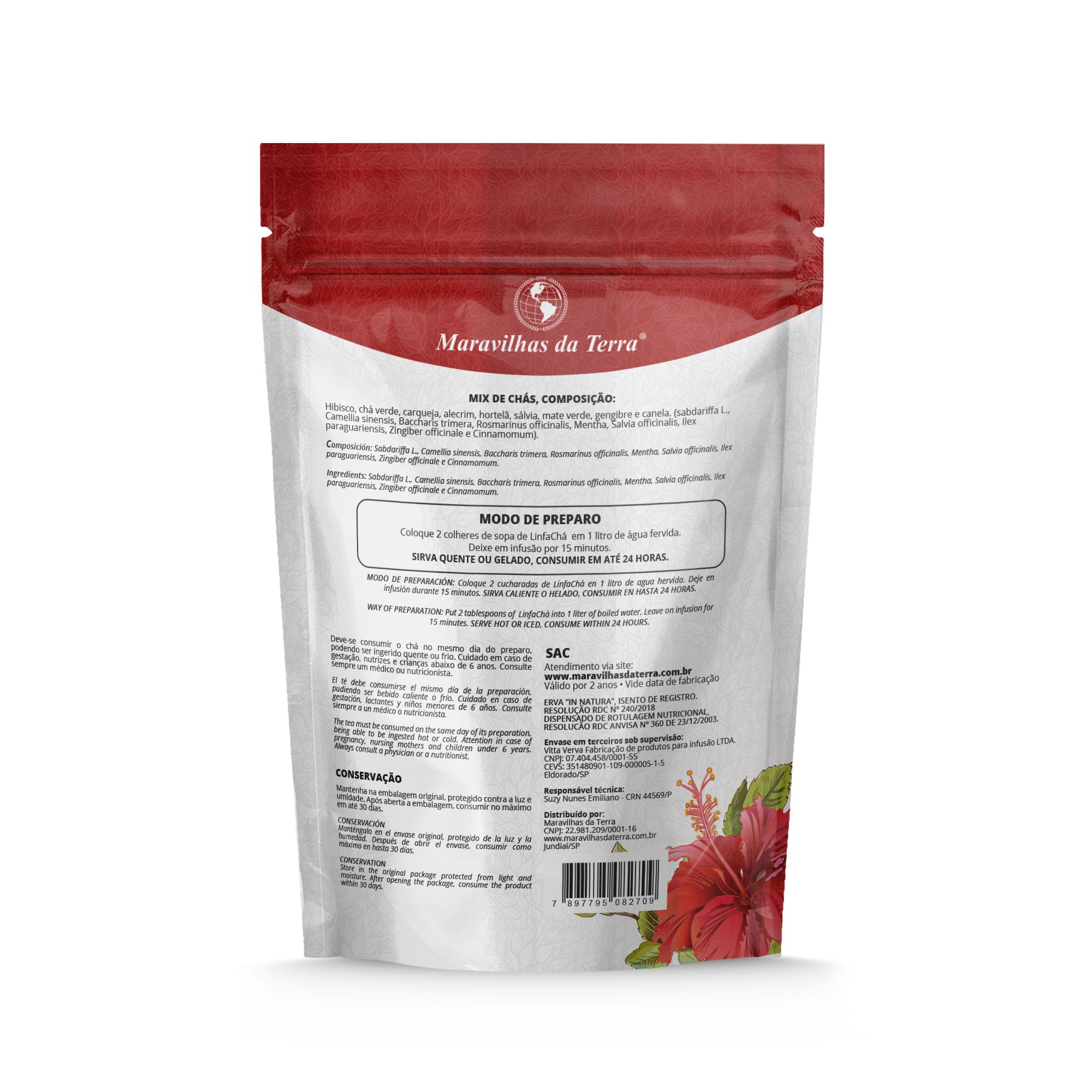 Chá Seca Barriga Kit - 6 Pacotes de 120g. cada - 90 Dias de Tratamento ...