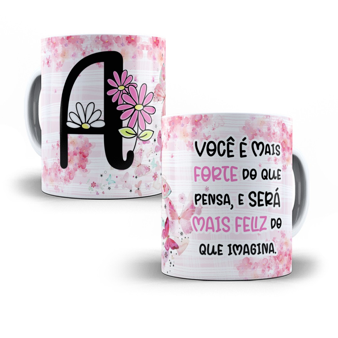 Caneca Personalizada Com Letras Do Alfabeto Em Floral E Frases Tomeco Caneca Personalizada Com Letras Do Alfabeto Em Floral E Frases Tomeco