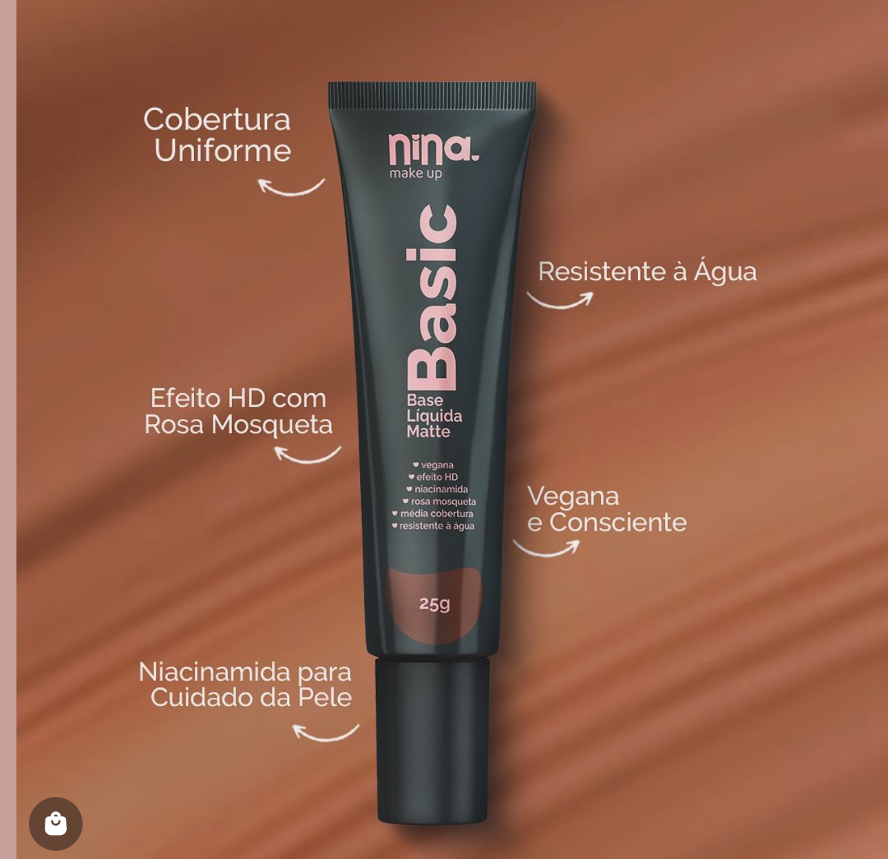 Base Líquida Basic - Nina Makeup - Manu Beauty Store