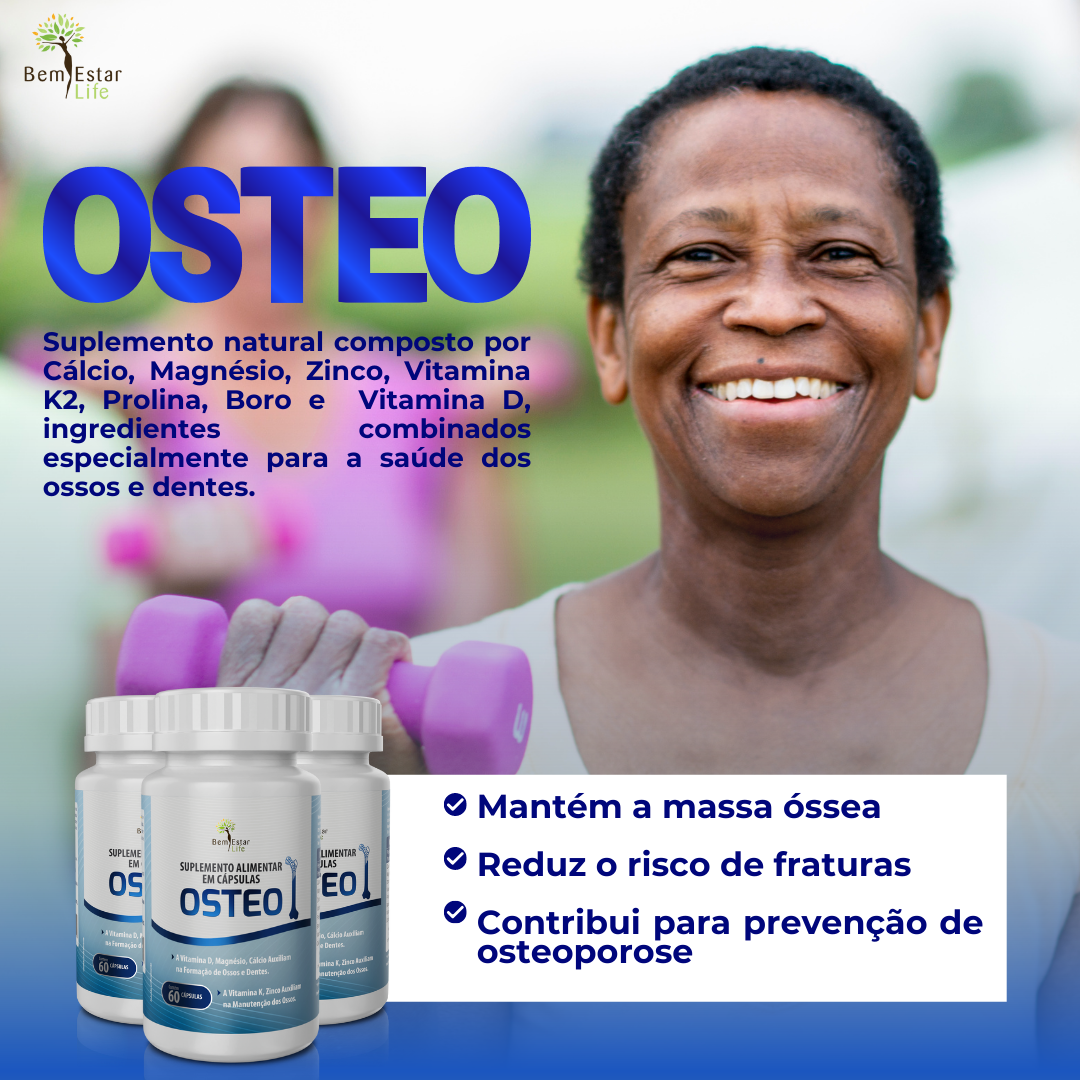 Osteo 60 Cápsulas - Classe Bem Estar - Vitaminas e Suplementos, pele ...