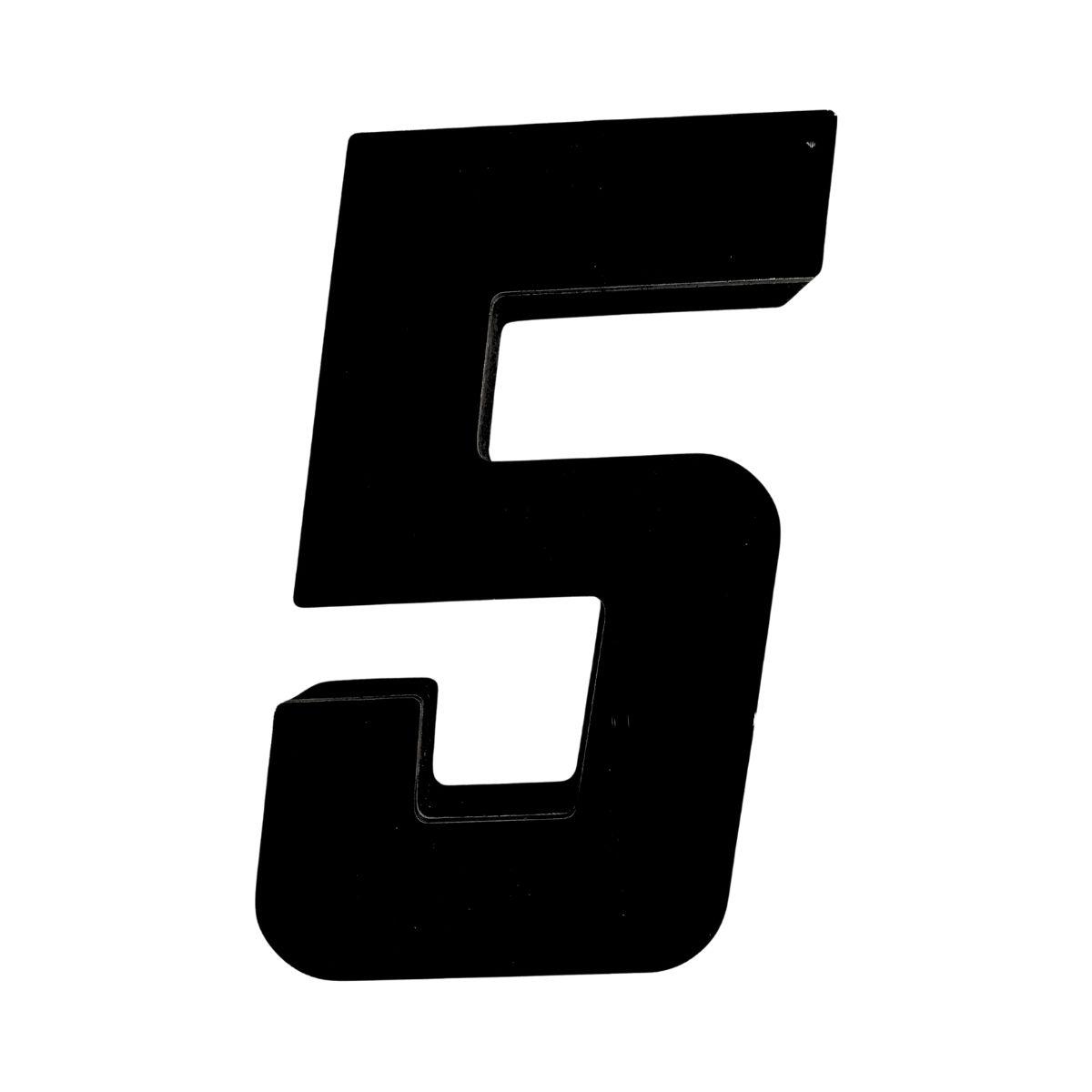 Numero Residencial Quadrado 3D Preto 5 Numeral | Guemat - Guemat ...