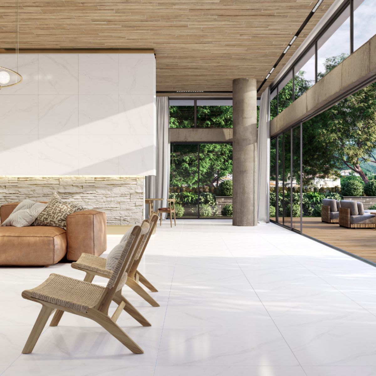 Porcelanato Carrara Bianco Plus Acetinado 83x83 83059 Embramaco 331202 ...