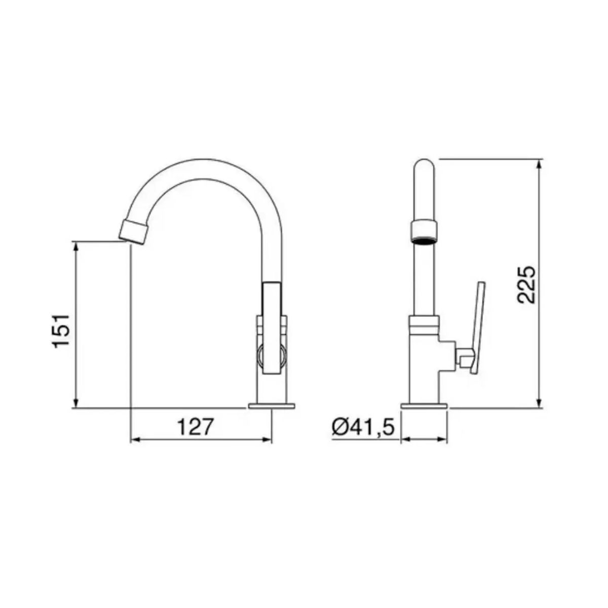 Torneira de Mesa para Cozinha Bica Móvel Studio 1167 B37 Preta ...