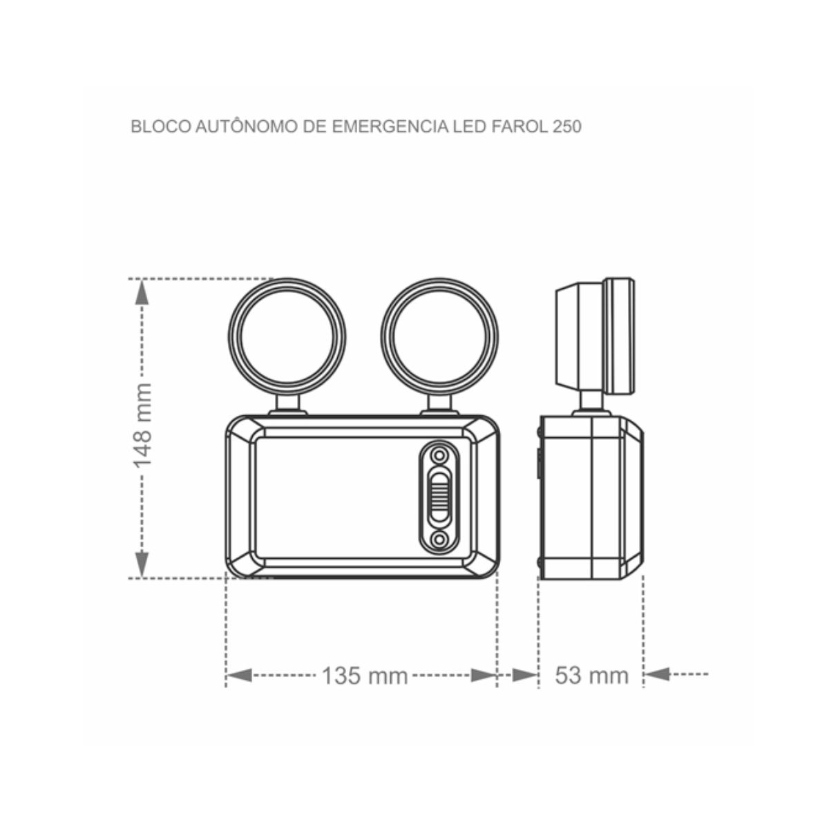 Bloco Autonomo de Emergência LED Farol 250 Lumens Taschibra | Guemat ...