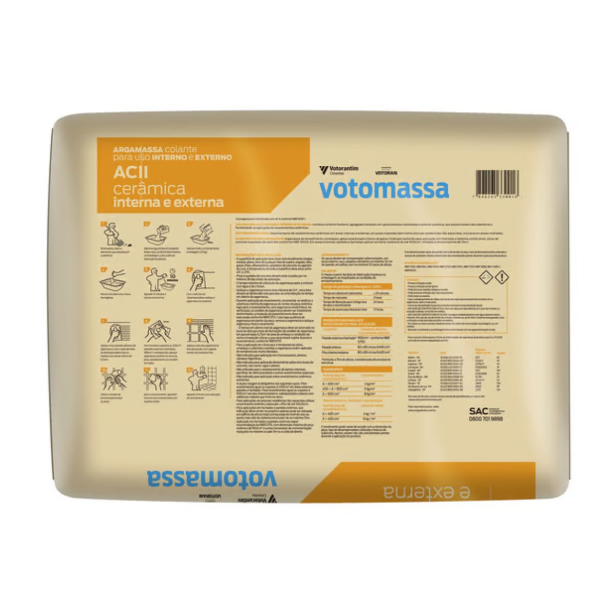 Argamassa Votomassa AC2 Externa 20KG Votoran | Guemat - Guemat ...