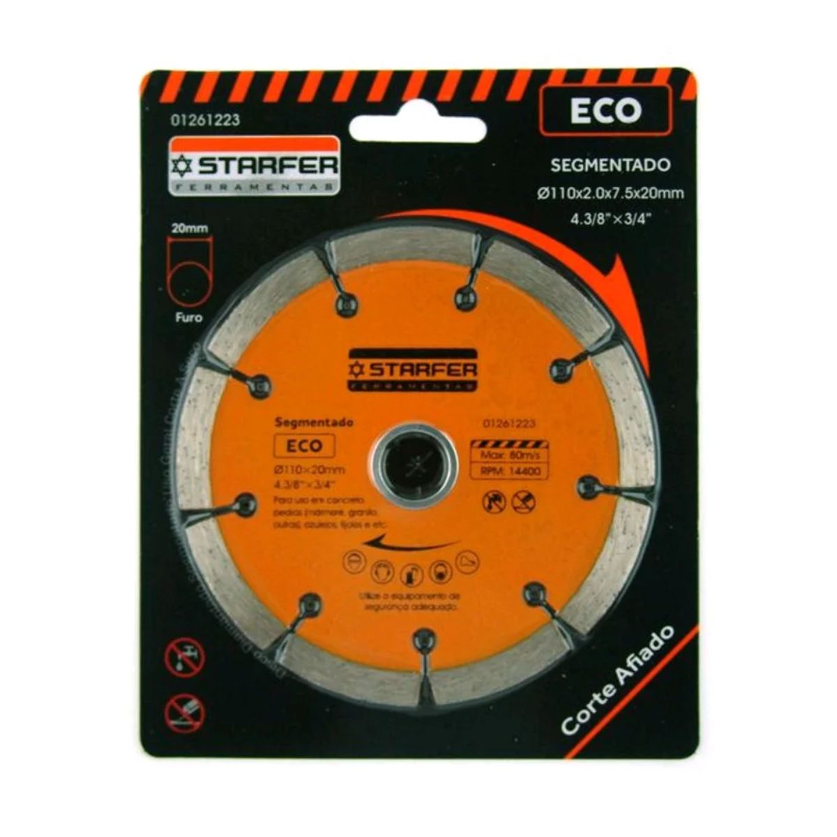 Disco Diamantado Segmentado Eco 110MM 01261223 Starfer - Guemat ...