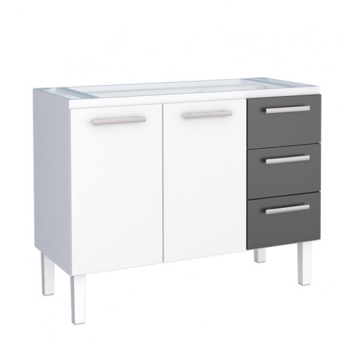 Gabinete Venus Flat de Aço para Cozinha 1,20m com 3 Gavetas Cozimax ...