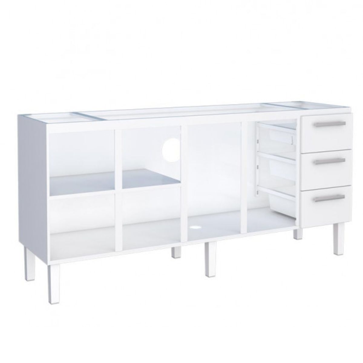 Gabinete Venus Flat de Aço para Cozinha 2m com 3 Gavetas Branco Cozimax ...