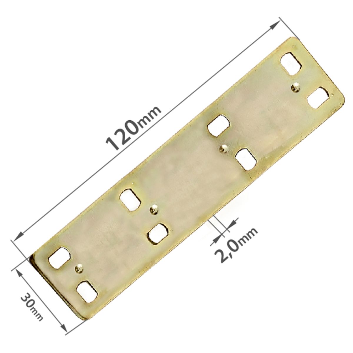 Placa Reta Retangular de Junção 30x120x1,9MM Aço Galvanizado N625-0312 ...
