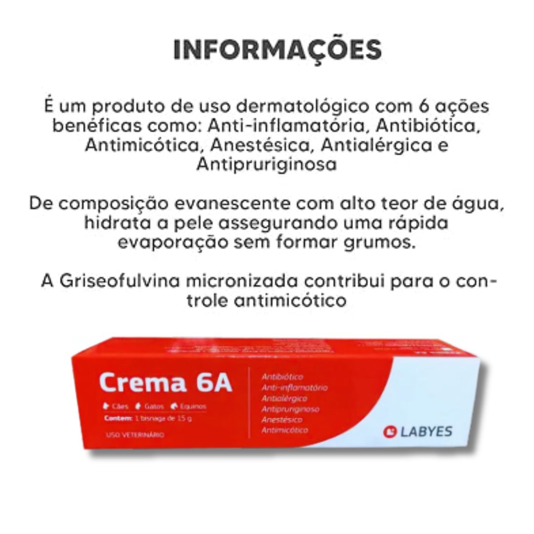 CREMA 6A - ANTI-INFLAMATÓRIA - MEDVET DOG & CAT