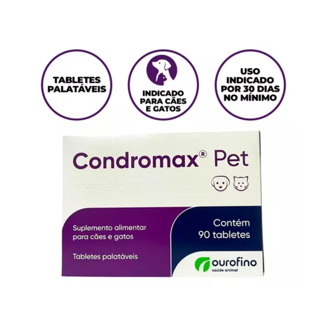 Suplemento para Cães e Gatos Condromax Pet 30 tabletes - MEDVET CAT & DOG