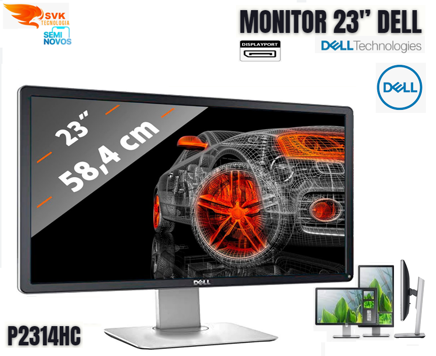 Monitor Dell P2314HC - 23' Polegadas - LED - VGA - DVI - DISPLAYPORT ...