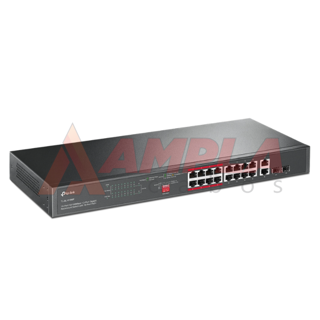 Switch TP-Link TL-SL1218MP - PoE+ 16 Portas para Vigilância IP - Ampla ...