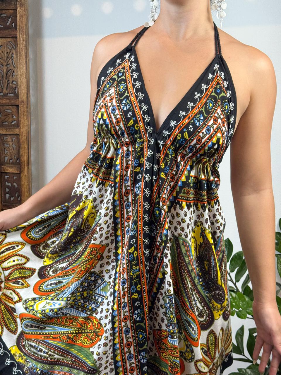 Vestido Indiano Barbarella | Branco - Bossa Nostra