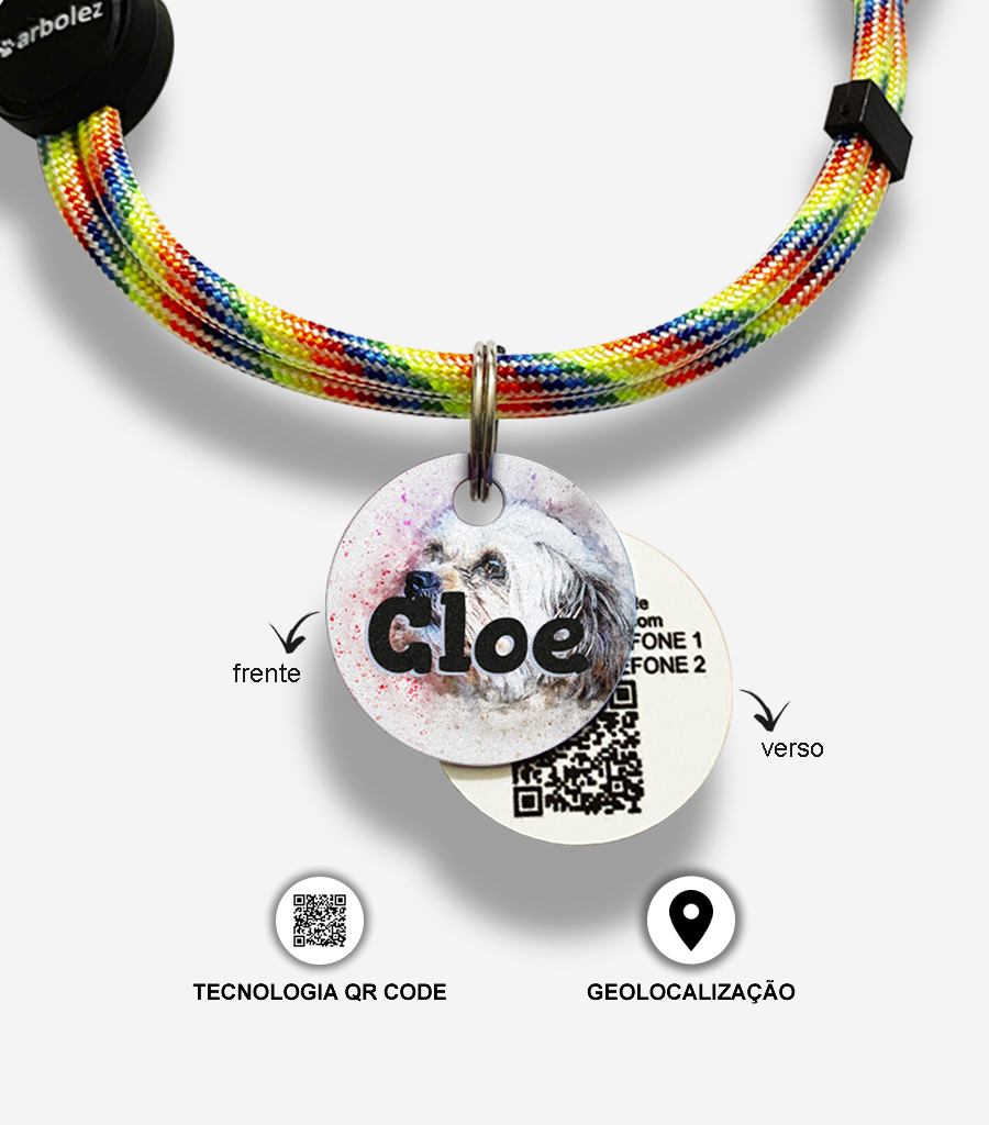 Placa de identificação para cachorro com geolocalização - Animaliv ...