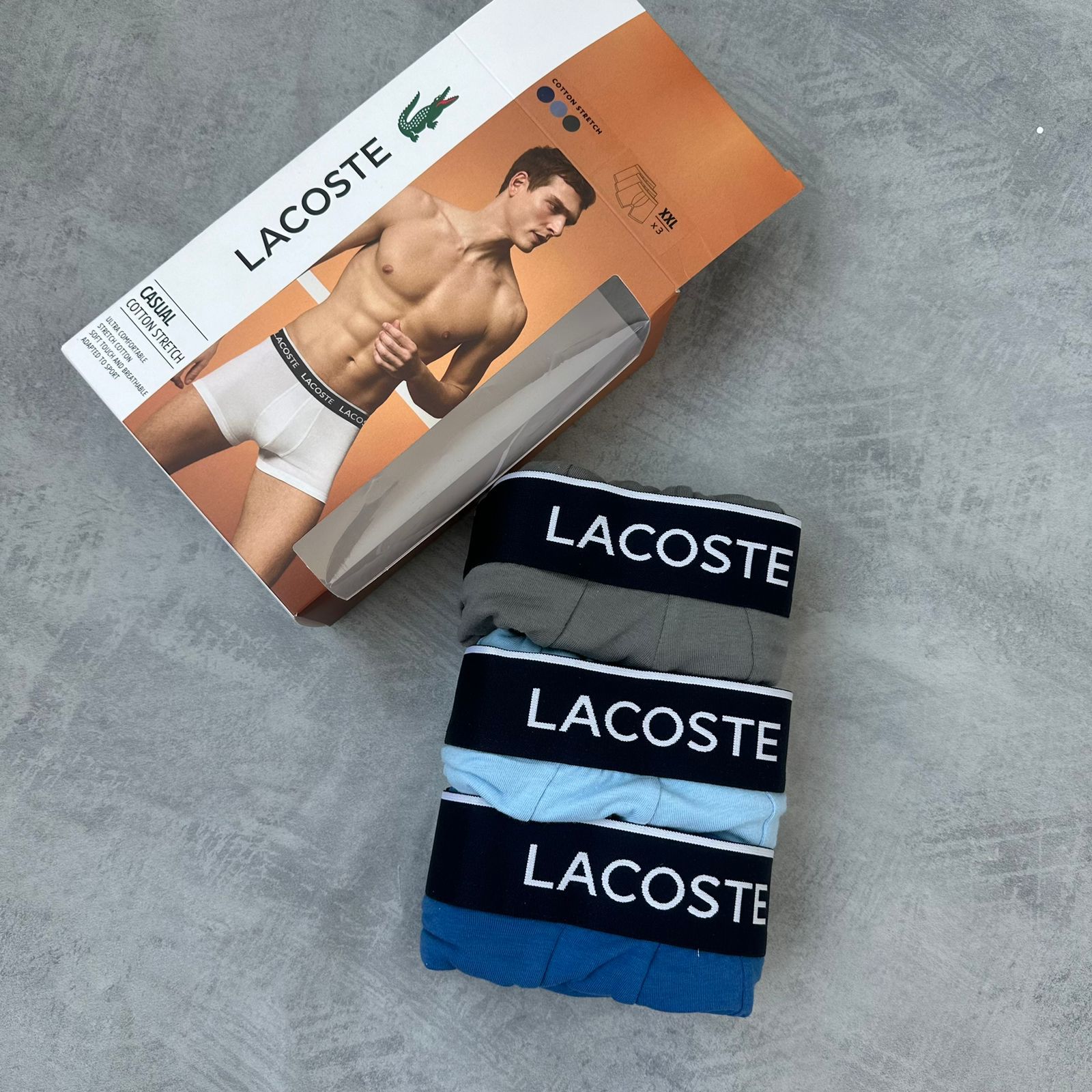 KIT CUECA LACOSTE CASUAL (3 CORES) - JNoriginalshop