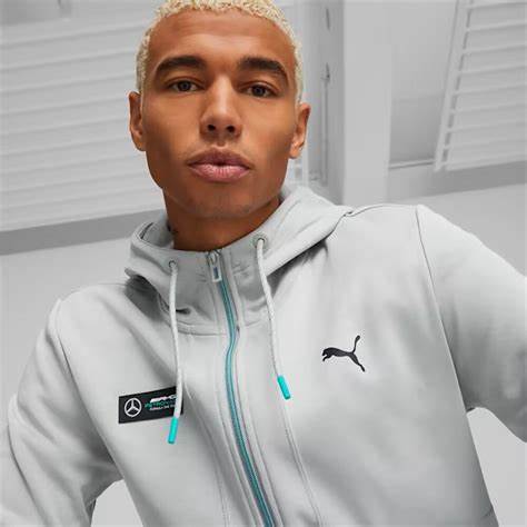 Jaqueta Puma Mercedes Mapf1 Hooded Sweat Jacket - cinza claro ...