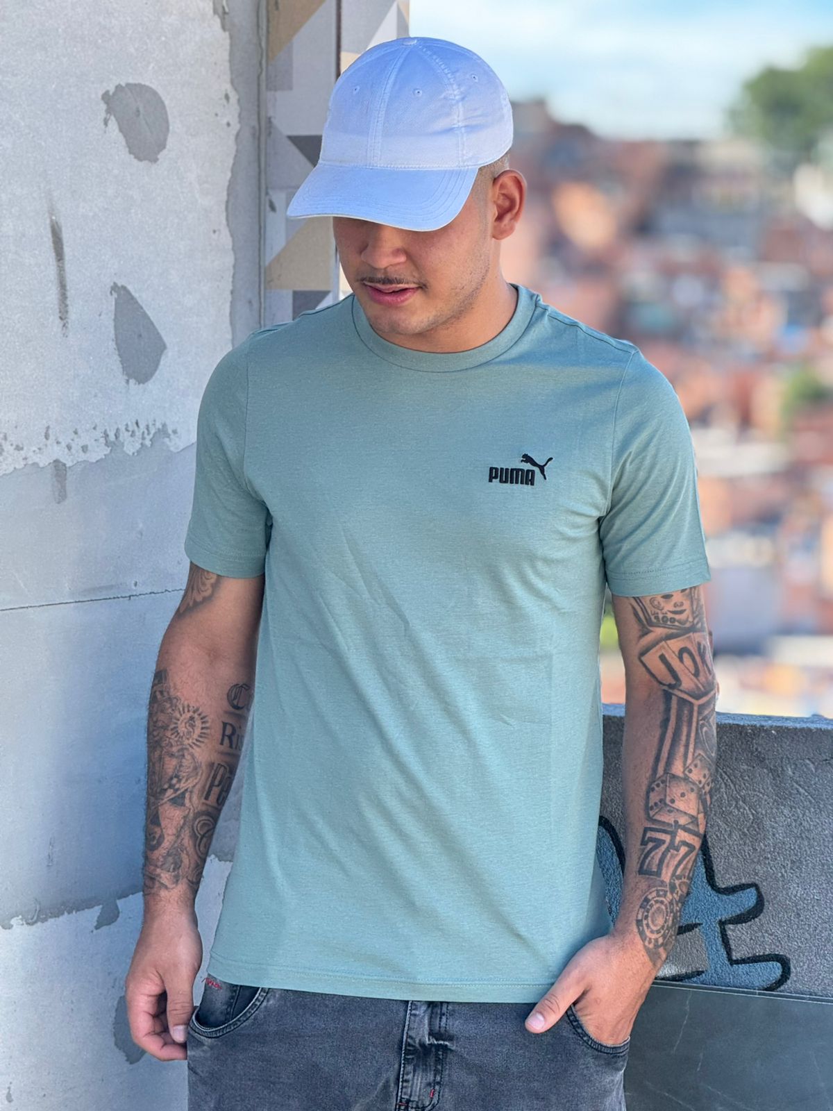 Camiseta Puma Logo Bordado Verde Musgo - 682535-30 - JNoriginalshop