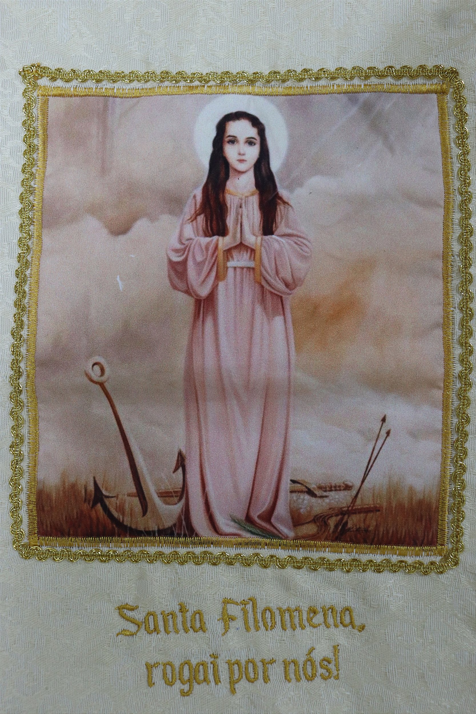 Estandarte de parede de Santa Filomena - Ateliê Piedoso