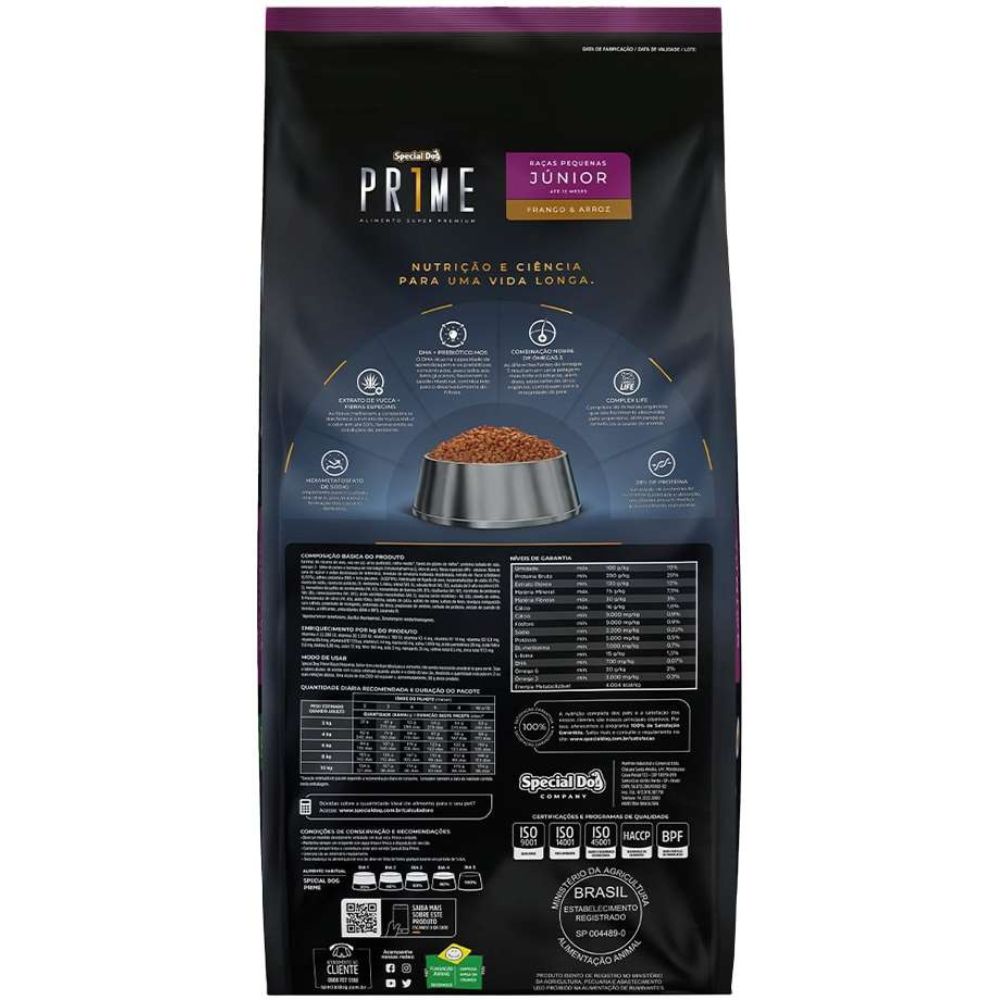 Ração Special Dog Prime Júnior para Cães Filhotes de Raças Pequenas 15 ...