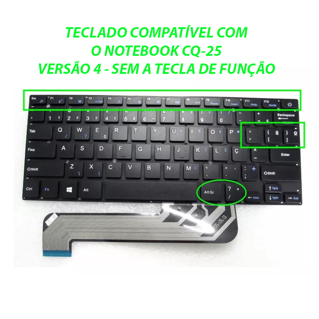 Teclado Notebook Compaq Cq-25 Versão 4 (Sem Tecla Netflix) - Mmicros ...