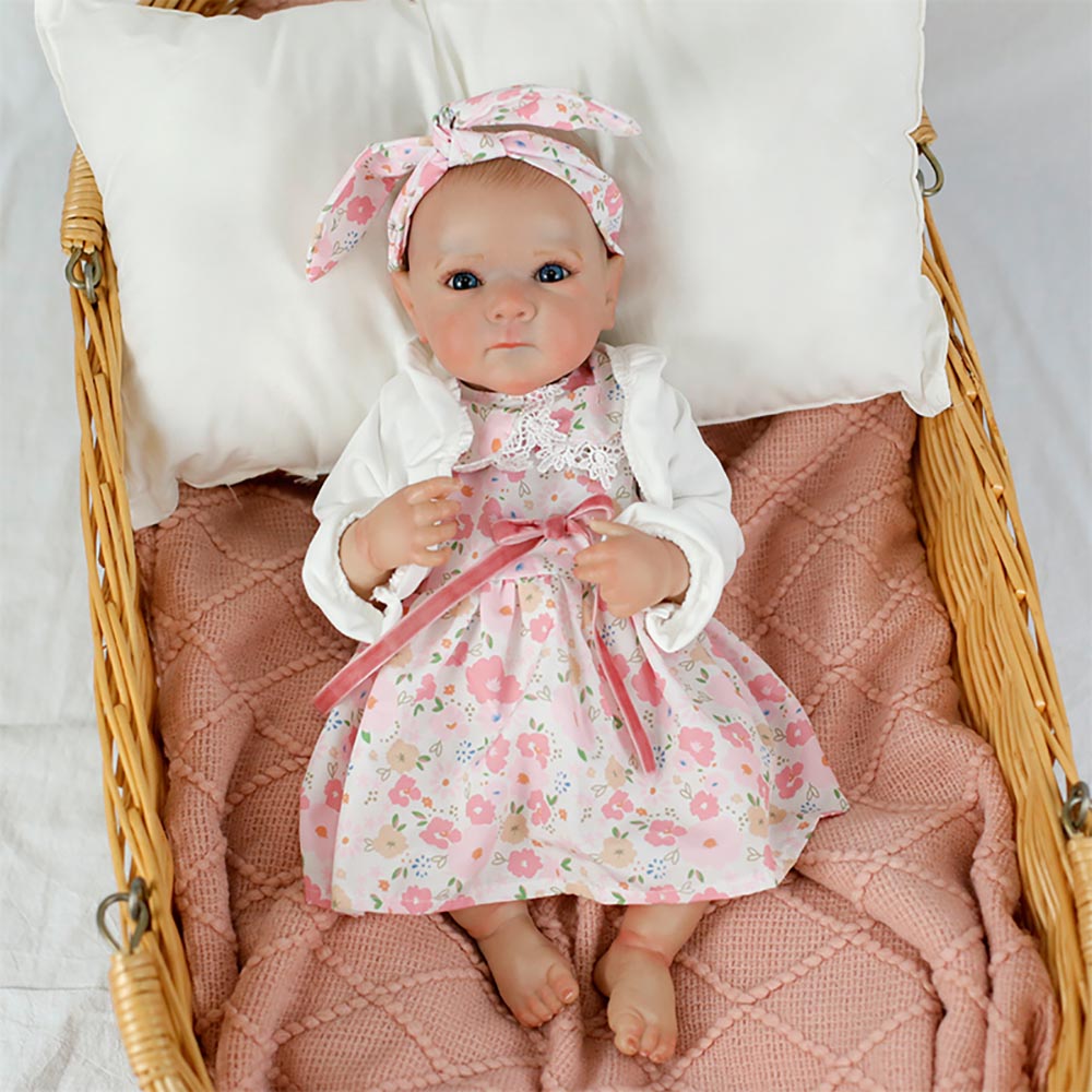 BONECA BEBE REBORN LAURA BABY BELLA 18" 100% VINIL - Shiny Toys