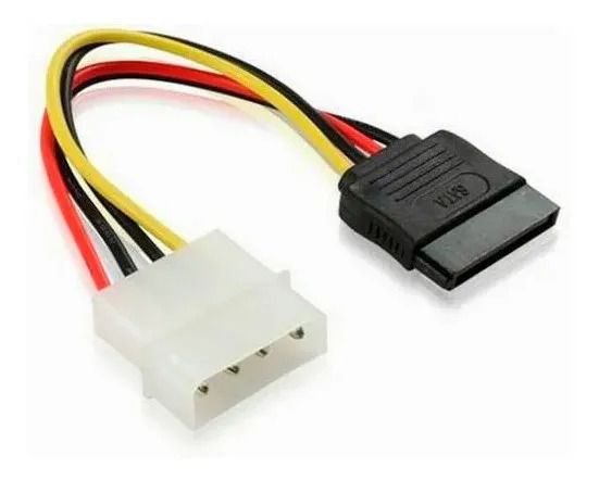 Cabo De Força Serial Ata Sata Para Molex Ide Fonte 4 Pinos - InfoTech ...